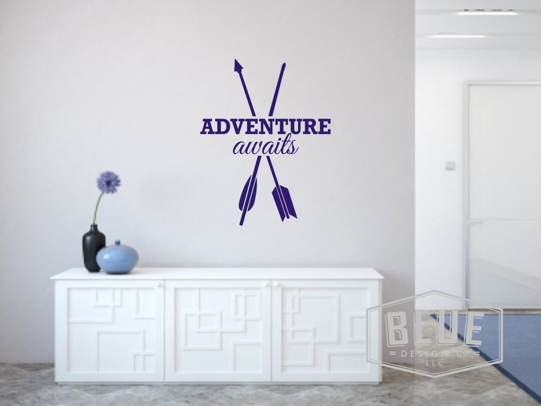 Adventure Awaits Vinyl Wall Decal Travel Vinyl Wall Decal - Etsy