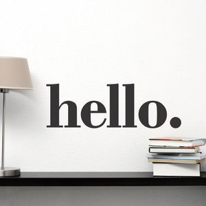 Hello Vinyl Wall Decal: Modern Home Decor - Etsy
