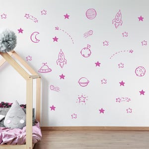 Space Wall Decal Set for Kids | Outer Space Themed Wall Stickers ...