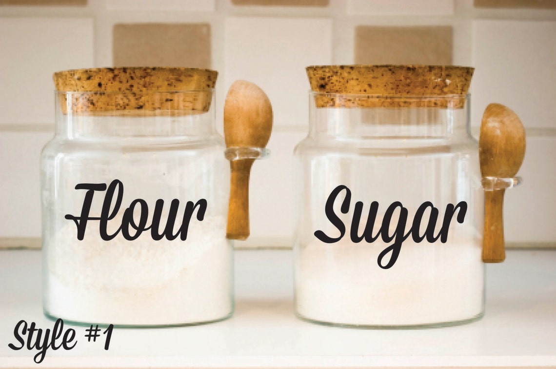 Kitchen Canister Decals Flour Sugar Decals Canister Vinyl | Etsy
