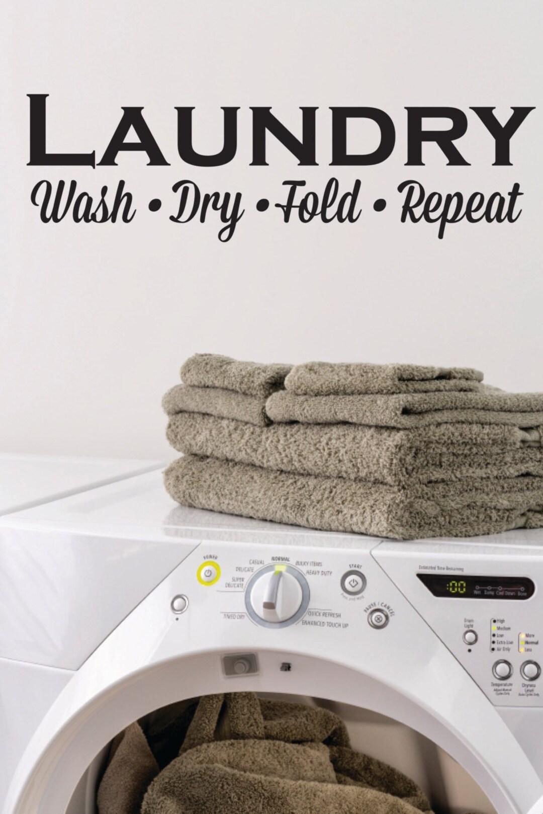 Laundry Wall Decals - Repeat Vinyl Wall Decal - Laundry Room Vinyl Wall ...