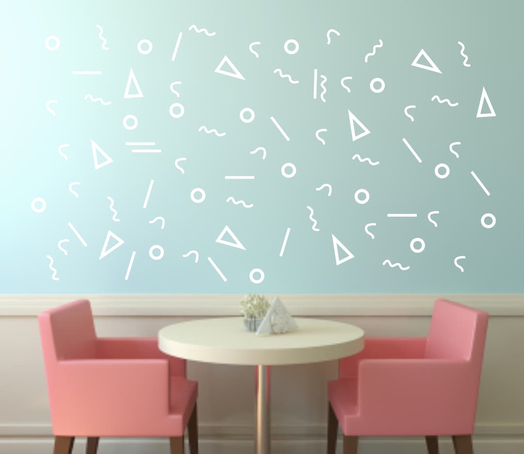 Geometric 90s Wall Decals, Geo Pattern Decals, Saved by the Bell Decals ...