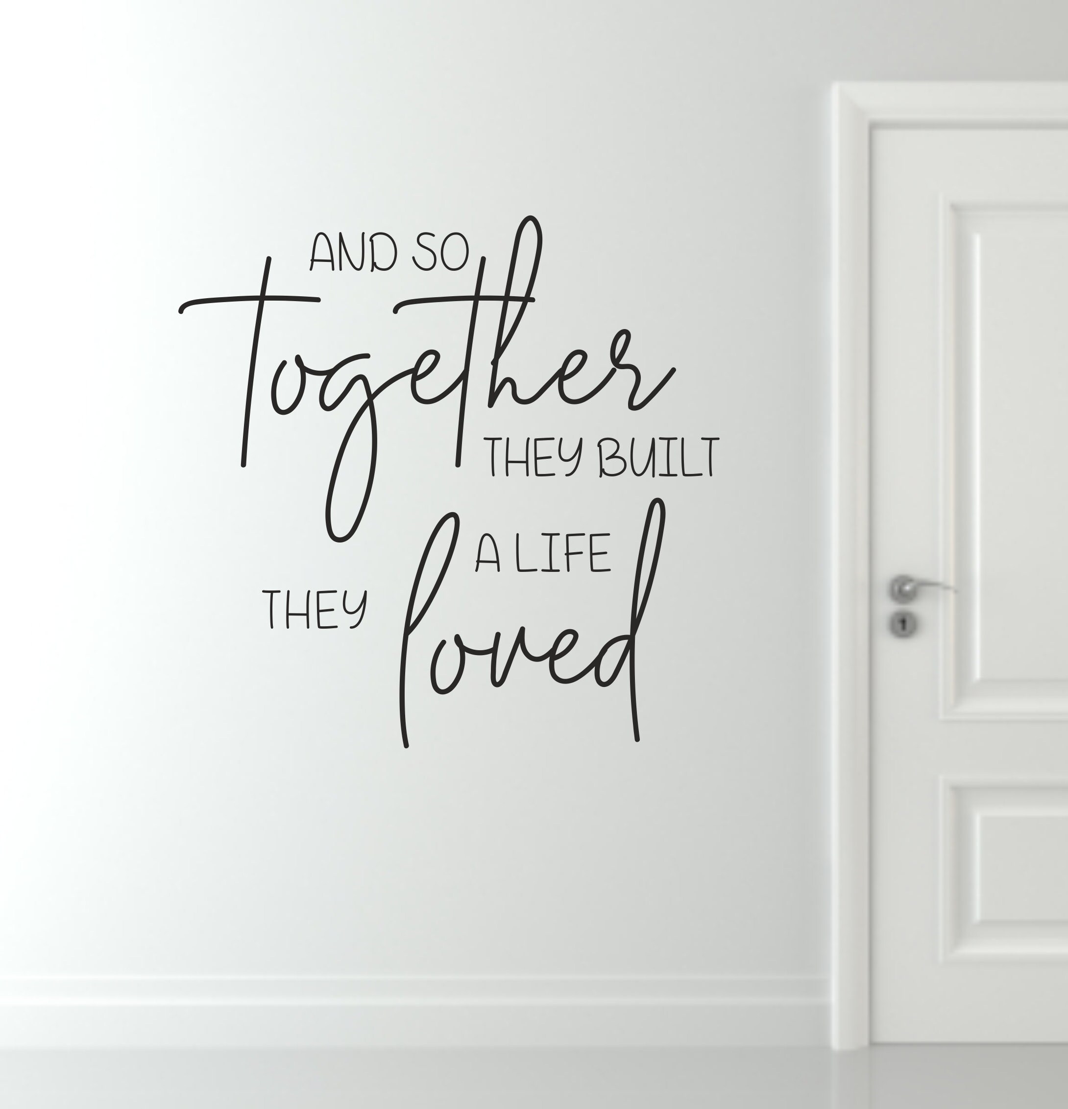And so Together Wall Decal A Life Together Wall Decal They - Etsy