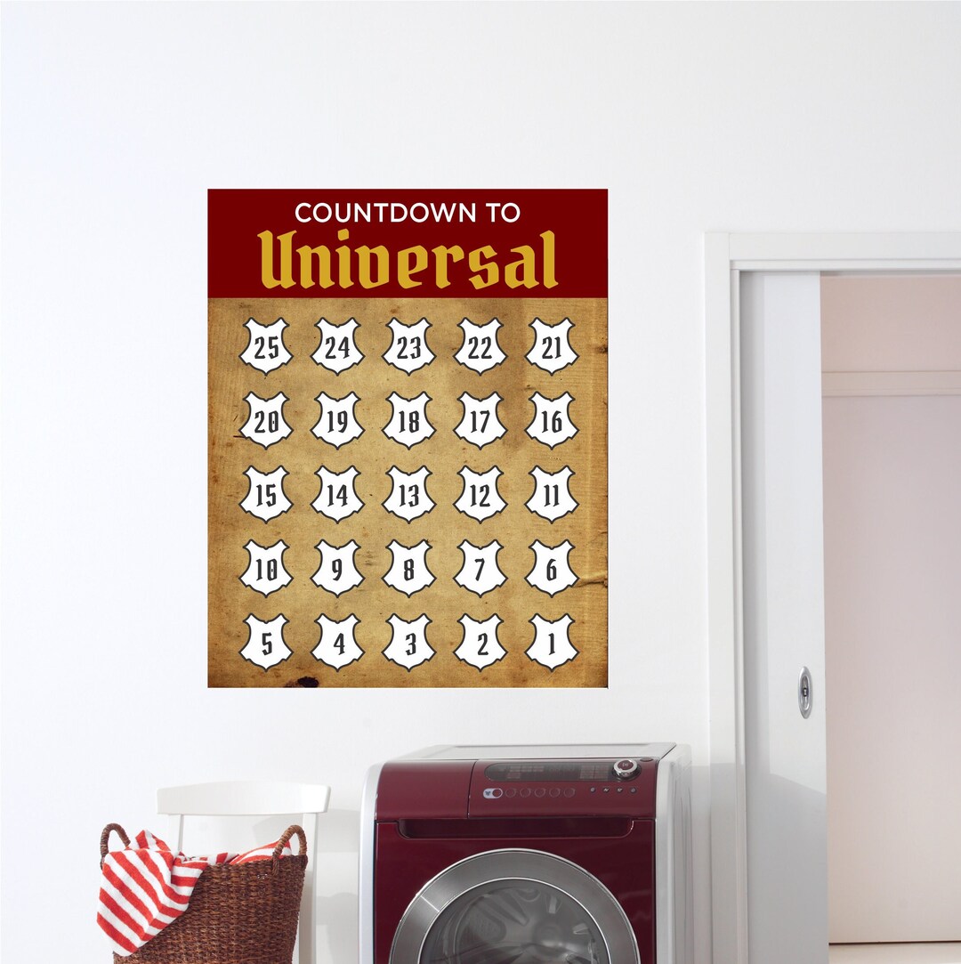 Universal Countdown Poster, Vacation Calendar, Universal Orlando ...