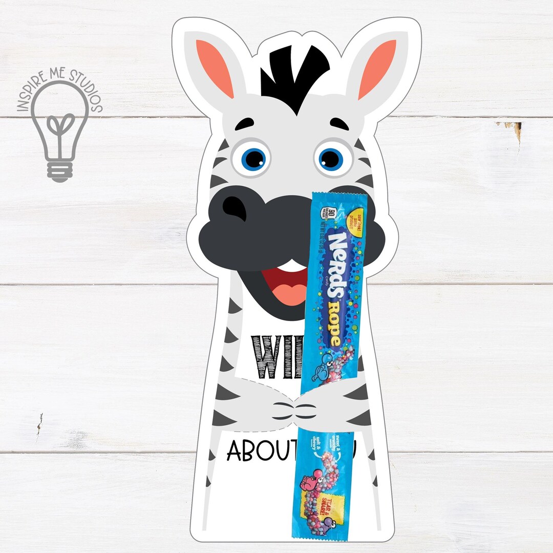 Zebra Valentine DYI Card Printable | Kids Party - Classroom Candy Treat ...