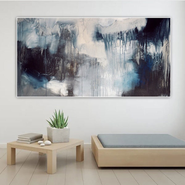 Blue Gray Abstract - Etsy