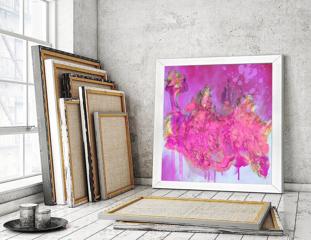 Preppy Prints, Canvas Wall Art, Pink Wall Art Bedroom Pastel Abstract ...