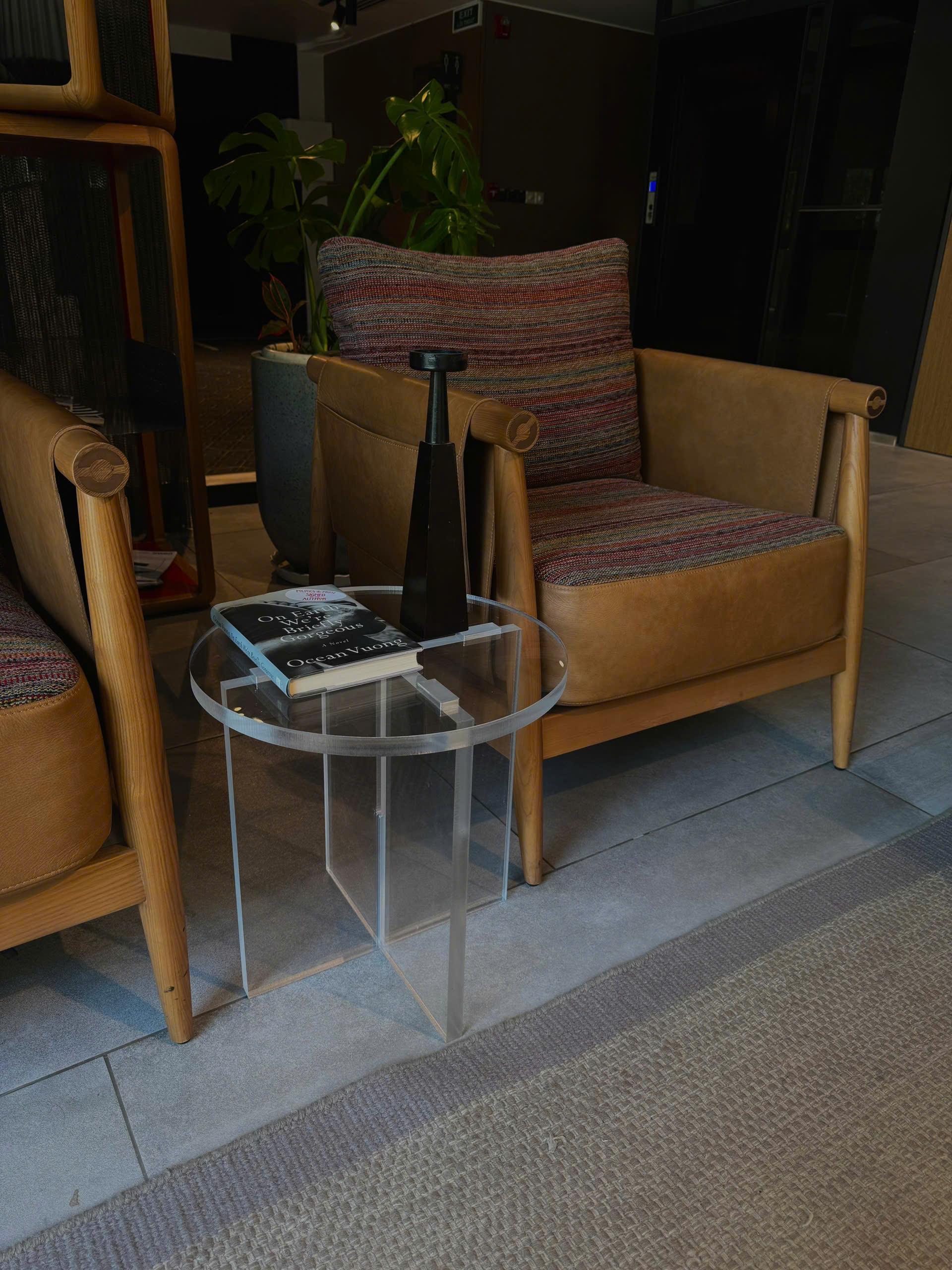 Minimal Acrylic Stool Modern Clear Plexiglass Chair Transparent Lucite ...