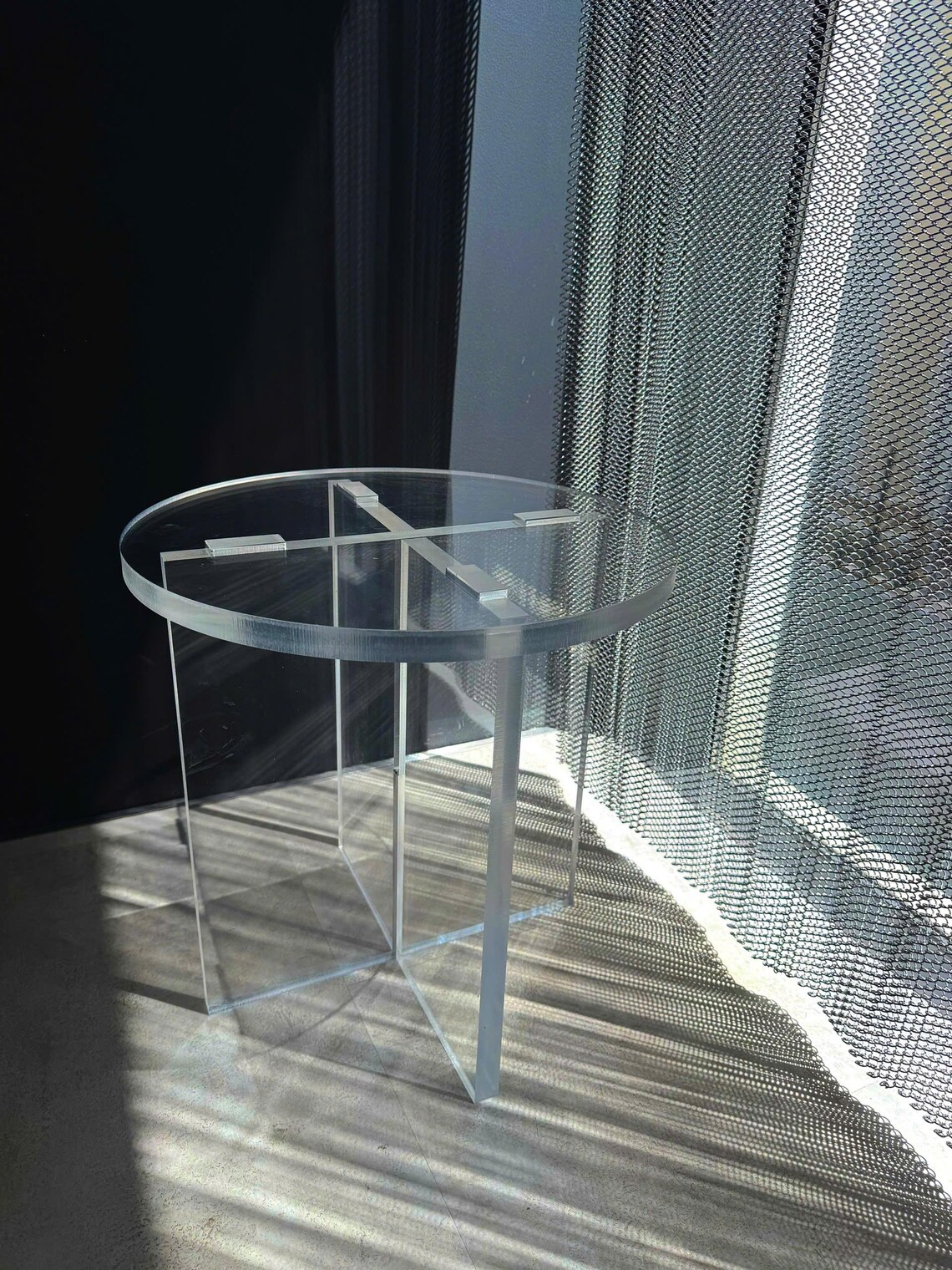 Minimal Acrylic Stool Modern Clear Plexiglass Chair Transparent Lucite ...