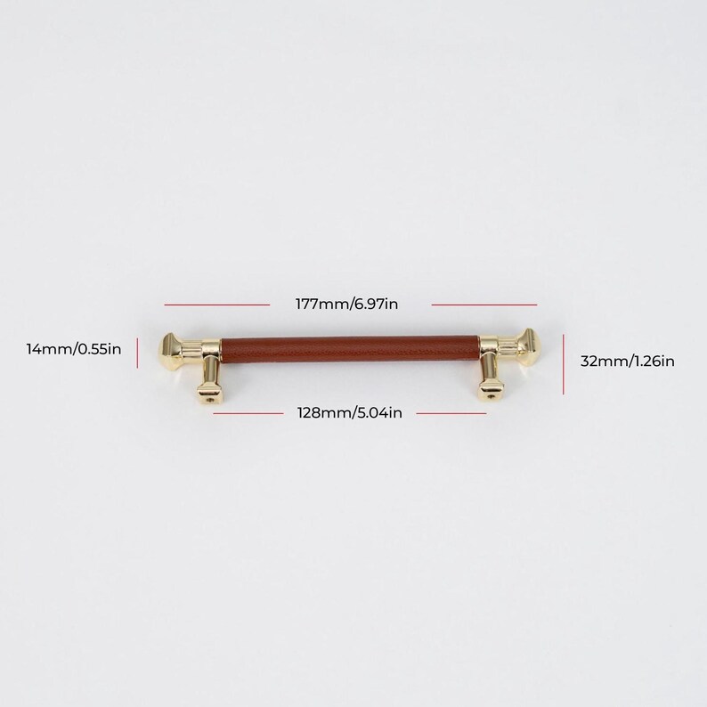 Golden Saddle Leather Cabinet Handles - Etsy