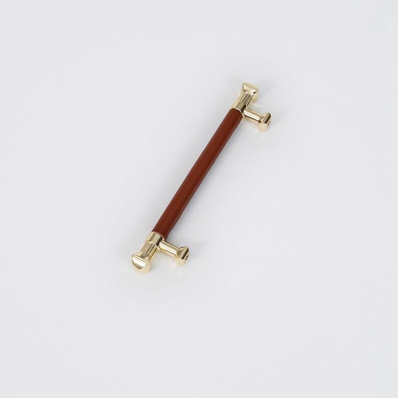 Golden Saddle Leather Cabinet Handles - Etsy