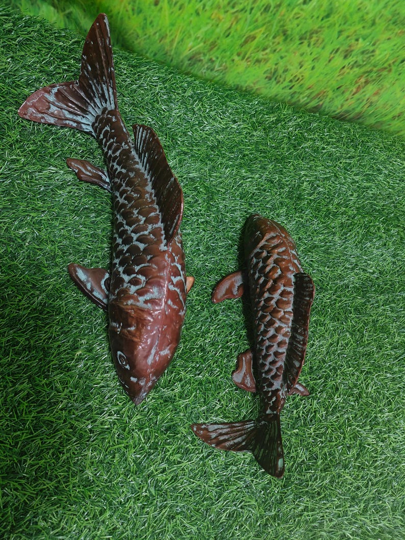 Metal Koi Fish Statues, Outdoor Koi Fish Sculptures, Antique Garden ...