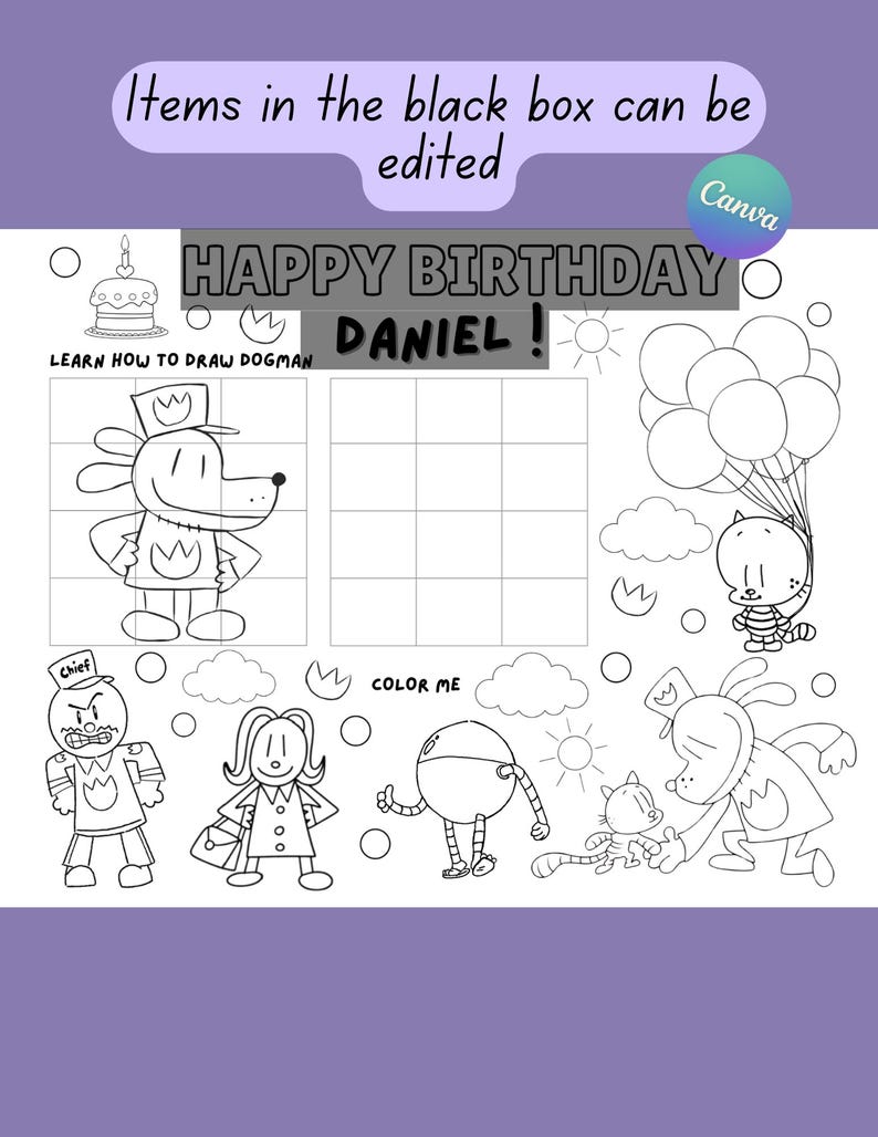 Activity Placemat to Entertain Kids Dogman Word Search for Children ...