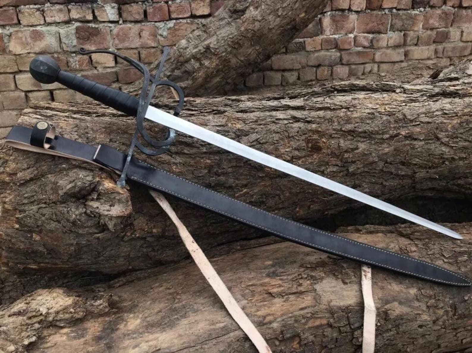 Handmade Medieval Rapier Sword, Carbon Steel Blade With Custom Sheath ...