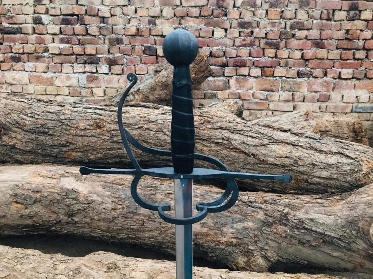Handmade Medieval Rapier Sword, Carbon Steel Blade With Custom Sheath ...