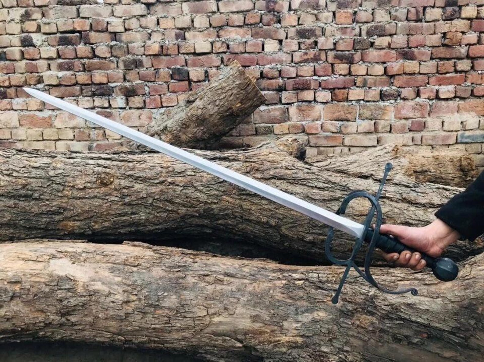 Handmade Medieval Rapier Sword, Carbon Steel Blade With Custom Sheath ...