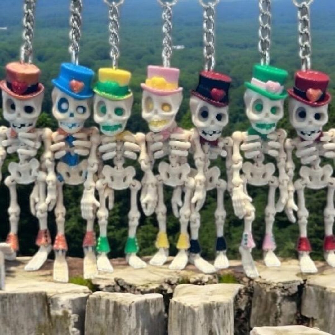 Skeleton Key Chain With Fun Not so Scary Design, 3 Inches Tall ...