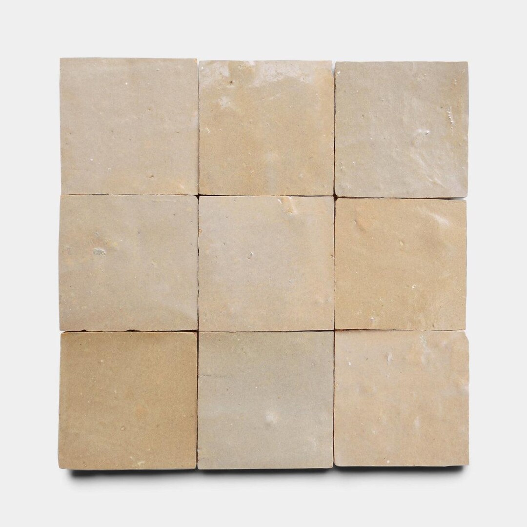 Handmade Glazed Earth Zellige Tiles 4x4 – Moroccan Beige Ceramic Tile ...