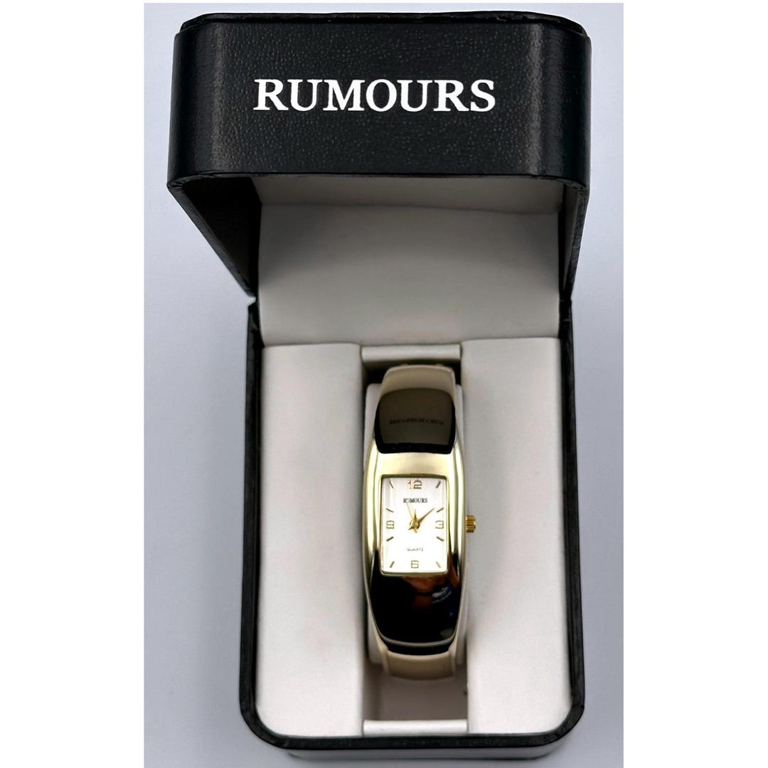 Vintage Rumours Gold Bangle Bracelet Wristwatch Minimalist Dial Womens ...