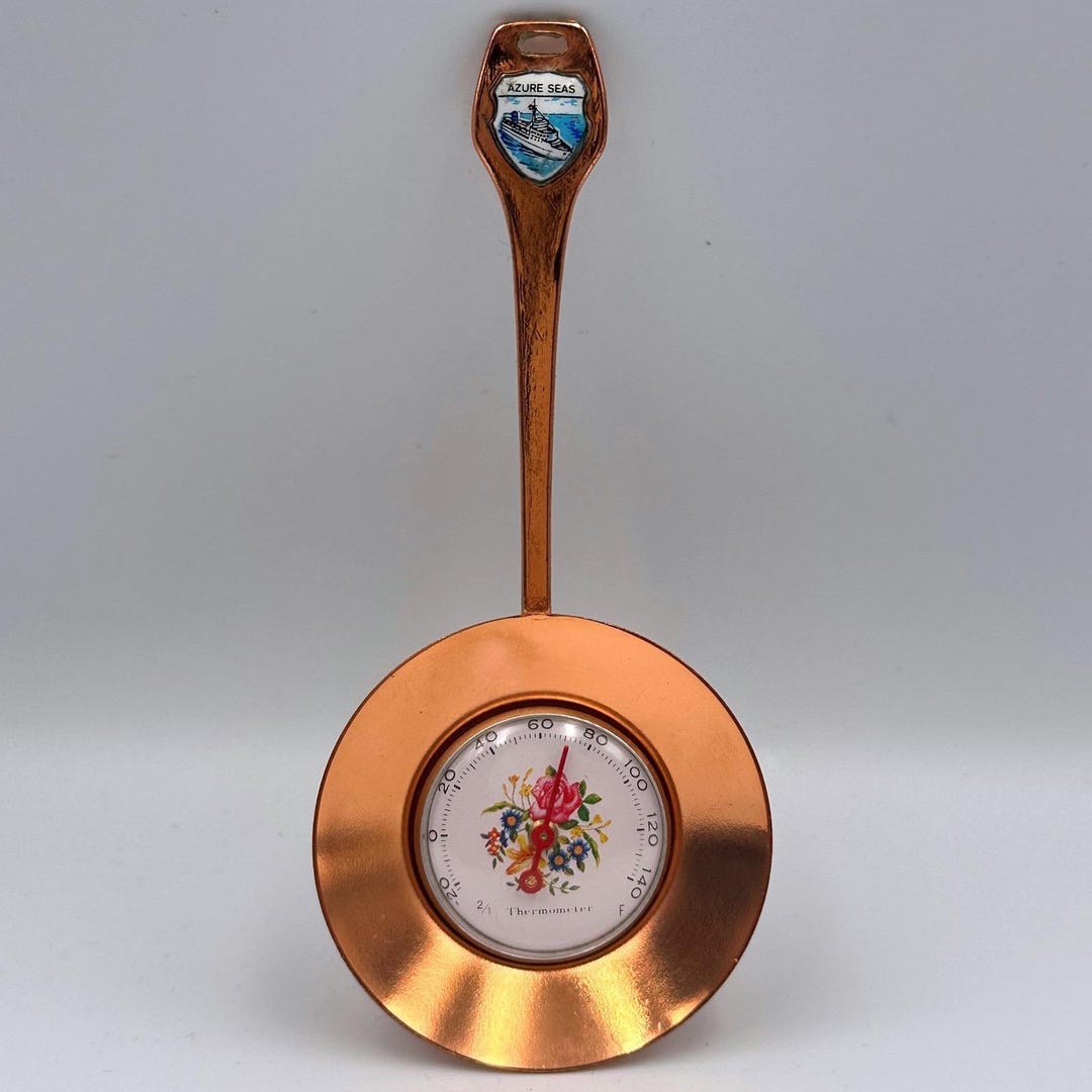 Vintage Azure Seas Cruise Ship Copper Wall Thermometer Nautical ...