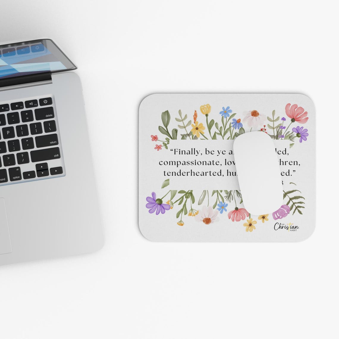 Christian Mouse Pad - Bible Verse Desk Mat - 1 Peter 3:8 Scripture ...