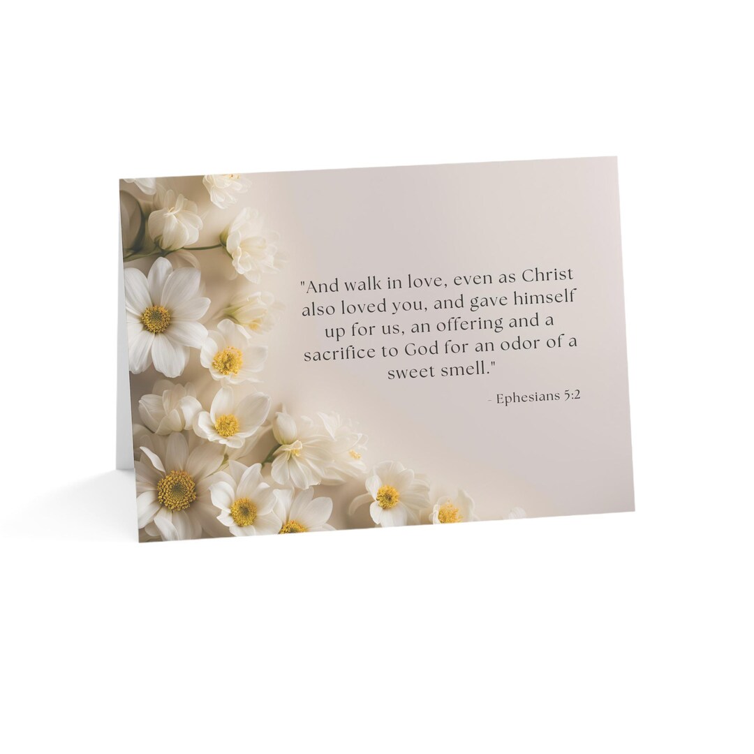 Biblical Verse Greeting Cards With Verse Ephesians 5:2 With Daisies ...