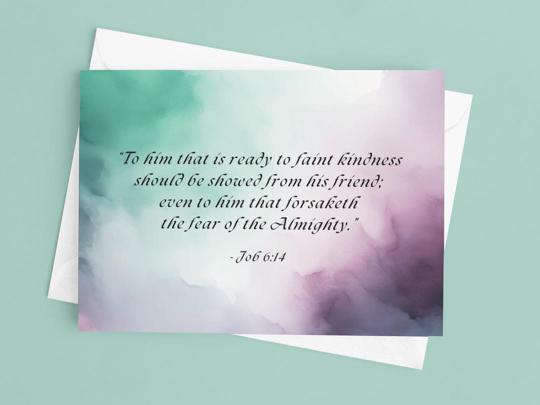 Christian Greeting Card, Bible Verse of Job, Encouragement Cards ...