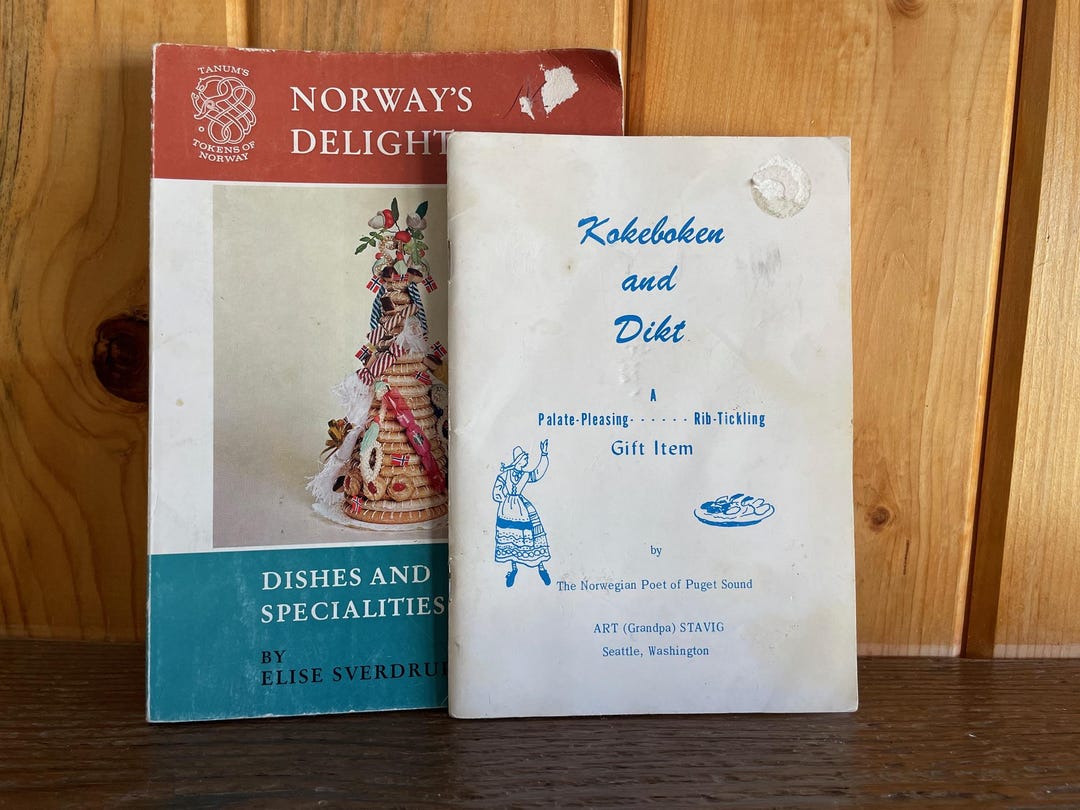 Vintage Pair of Norwegian Books, Norway's Delights, Norwegian Cookbook ...