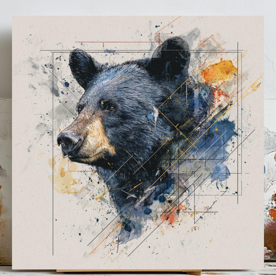 Bear Wall Art, Canvas or Poster, Wildlife Decor, Bear-themed Artwork ...
