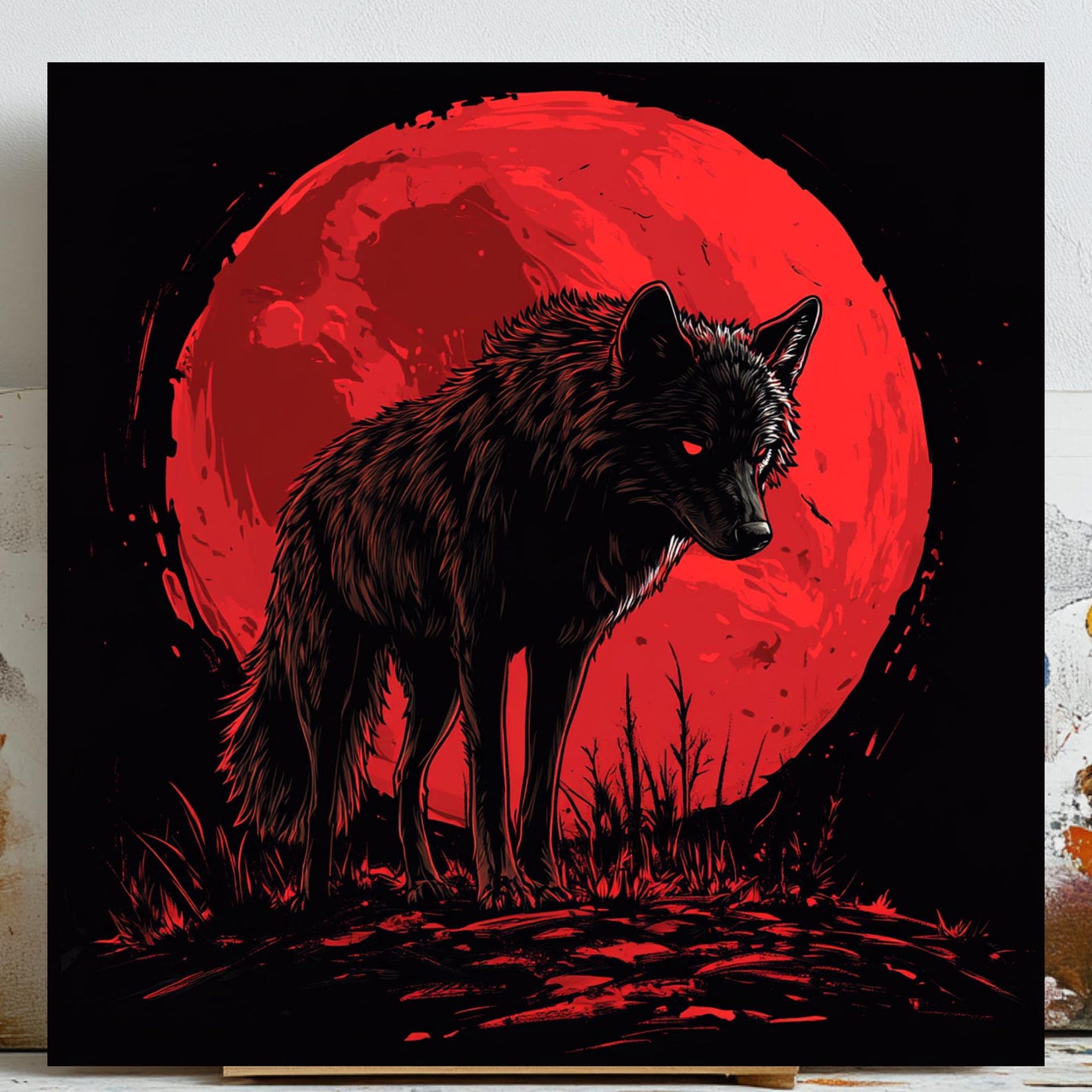 Wolf Moon Wall Art, Canvas or Poster, Wolf Wall Decor, Wolf Home Decor ...