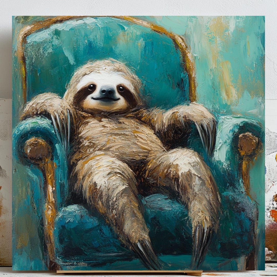 Sloth Wall Art, Canvas or Poster, Unique Wall Decor, Living Room Decor ...
