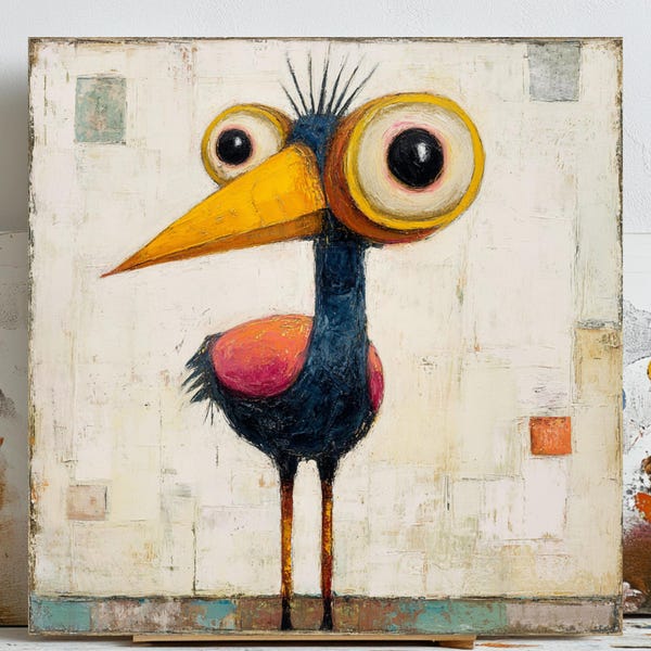 Funky Birds Canvas Art - Etsy New Zealand