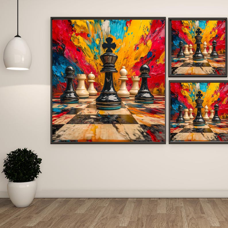 Chess Wall Art Poster or Canvas, Chess Decor, Chess Art Print, Chess ...