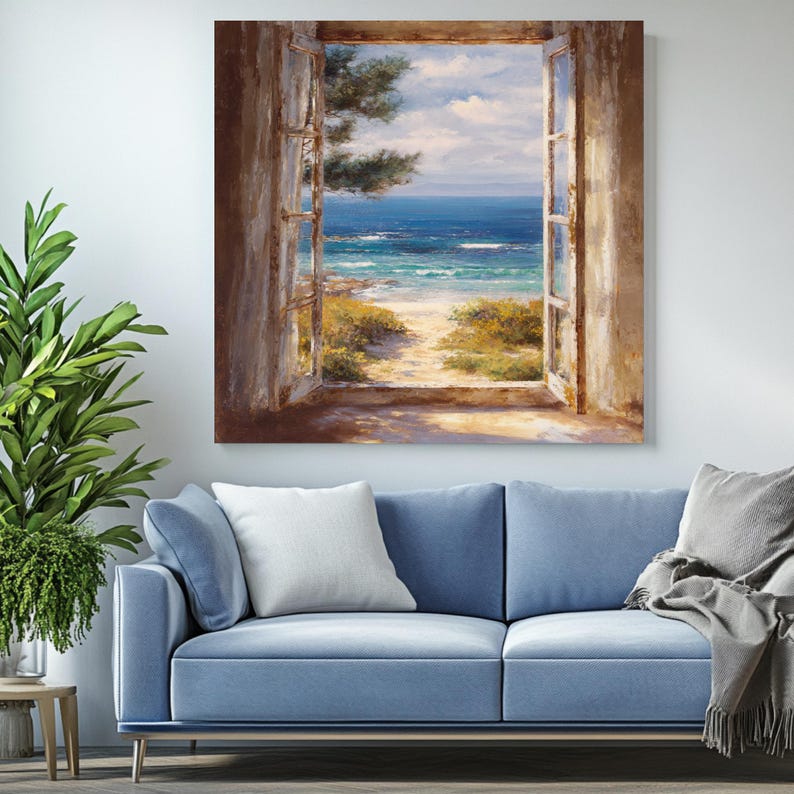 Open Window View, Canvas or Poster, Unique Wall Decor, Living Room ...