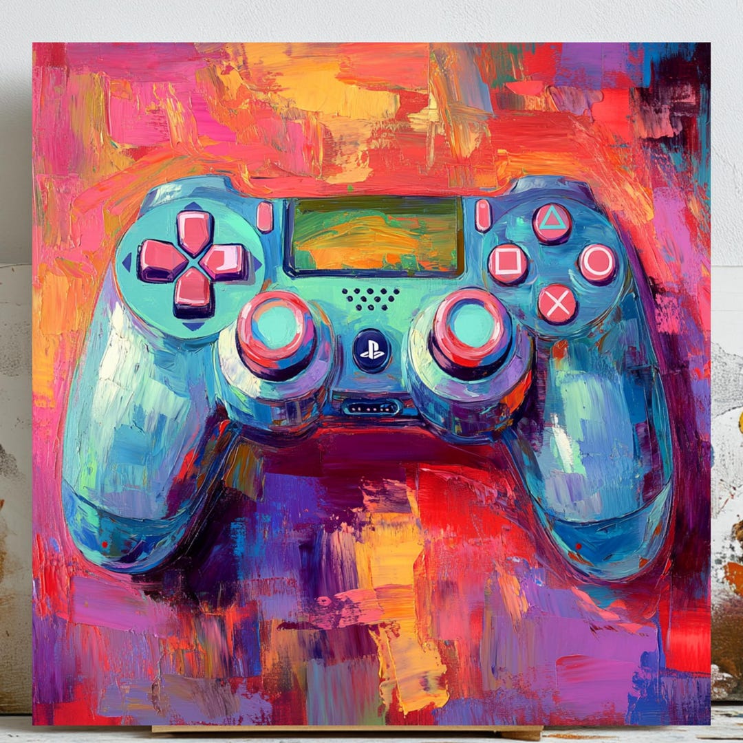 Joystick Wall Art, Canvas or Poster, Game Room Decor, Gaming Wall Art ...
