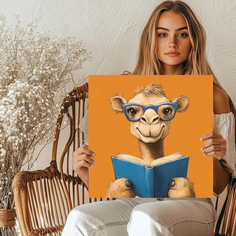 Camel With Glasses Wall Art, Canvas or Poster, Camel Print, Desert ...