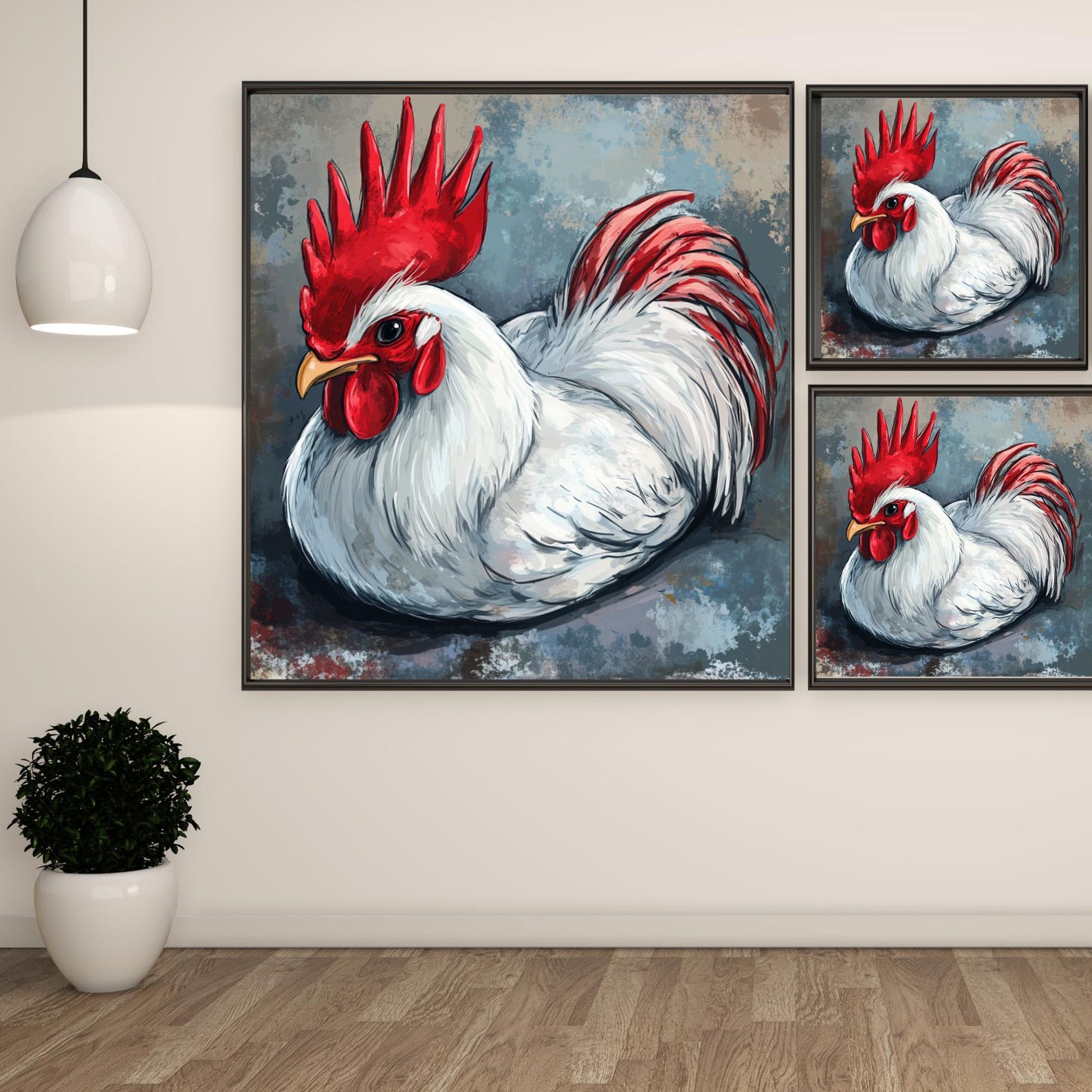 Chicken Wall Art, Canvas or Poster, Chicken Wall Decor, Chicken Home ...