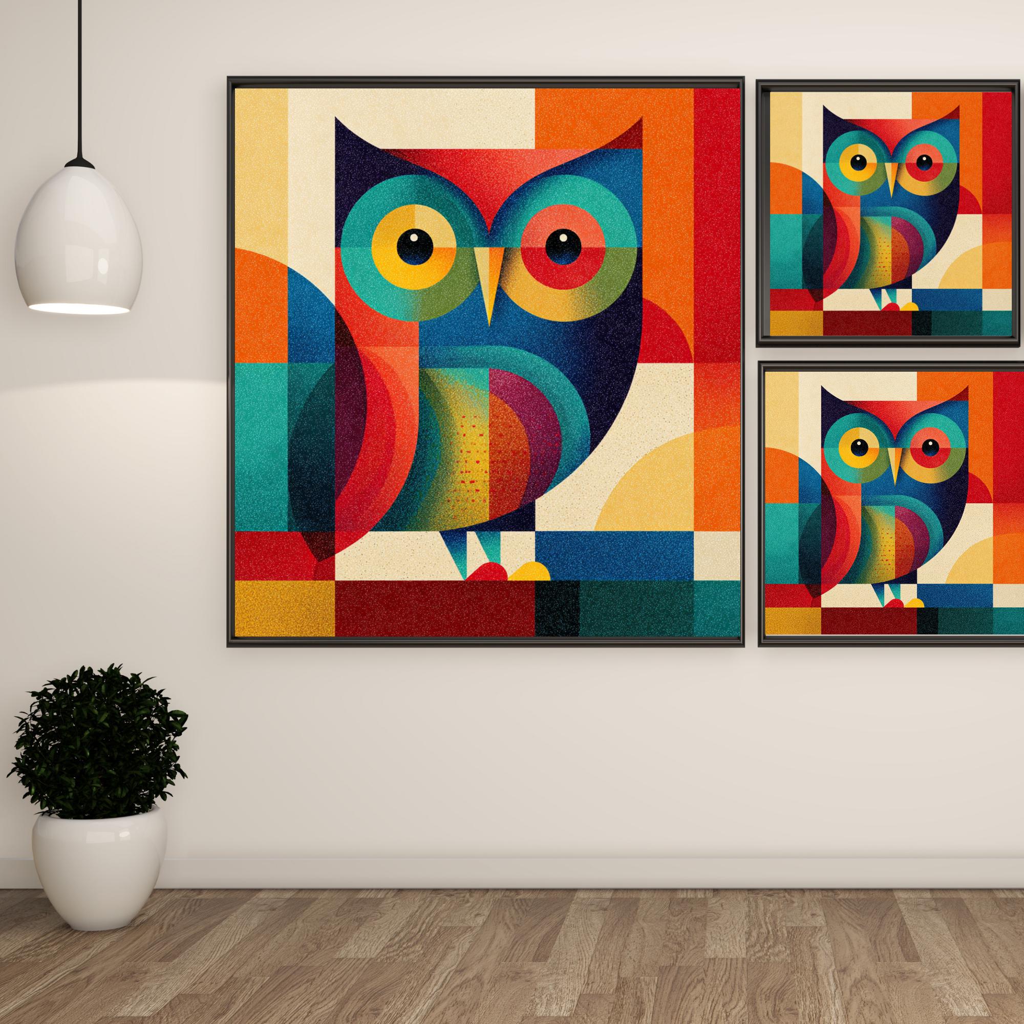 Abstract Owl Wall Art, Canvas or Poster, Kids Decor, Modern Decor ...