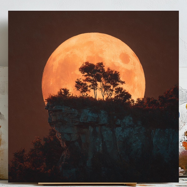 Full Moon Painting - Etsy