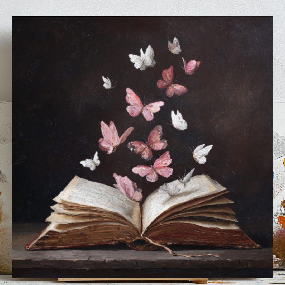 Books and Butterflies Art Print: Floral Reading Nook Decor - Etsy