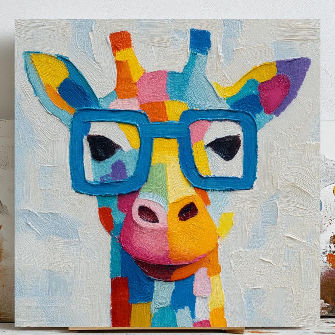 Abstract Giraffe Wall Art, Canvas or Poster, Modern Home Decor, Safari ...