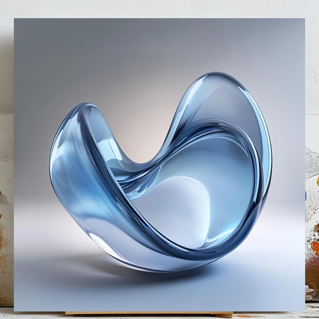 Abstract Glass Wall Art, Tempered Glass Decor, Modern Glass Art, 3D ...