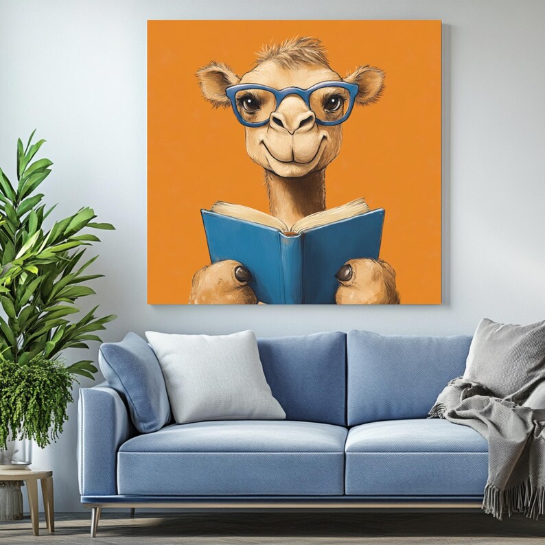Camel With Glasses Wall Art, Canvas or Poster, Camel Print, Desert ...