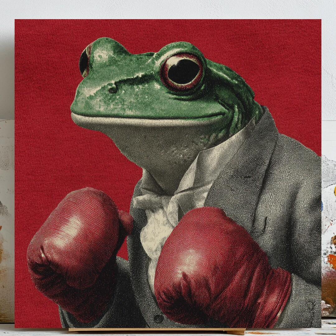 Boxing Frog Warrior Art, Canvas or Poster, Pop Art Glam Decor, Game ...