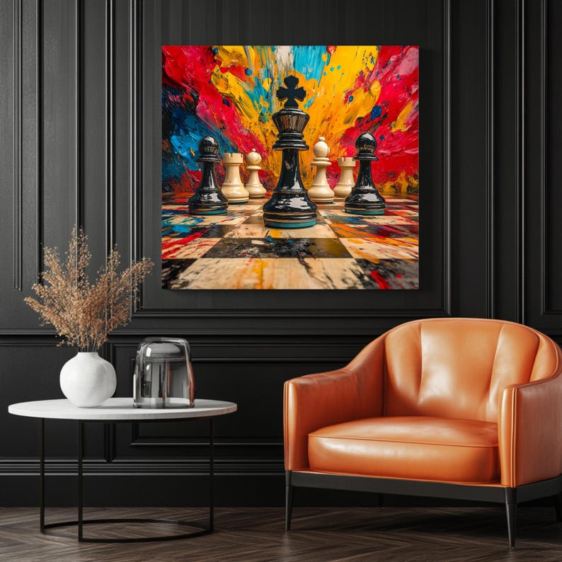 Chess Wall Art Poster or Canvas, Chess Decor, Chess Art Print, Chess ...