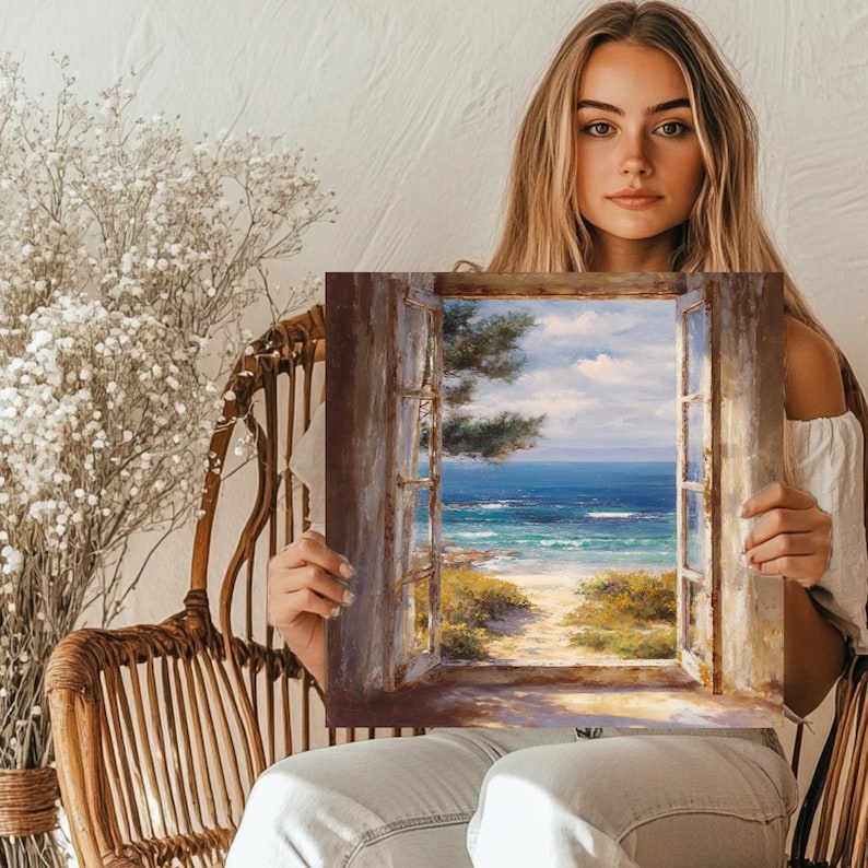 Open Window View, Canvas or Poster, Unique Wall Decor, Living Room ...