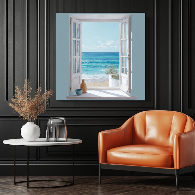 Open Window Wall Art, Canvas or Poster, Mediterranean Window View Print ...