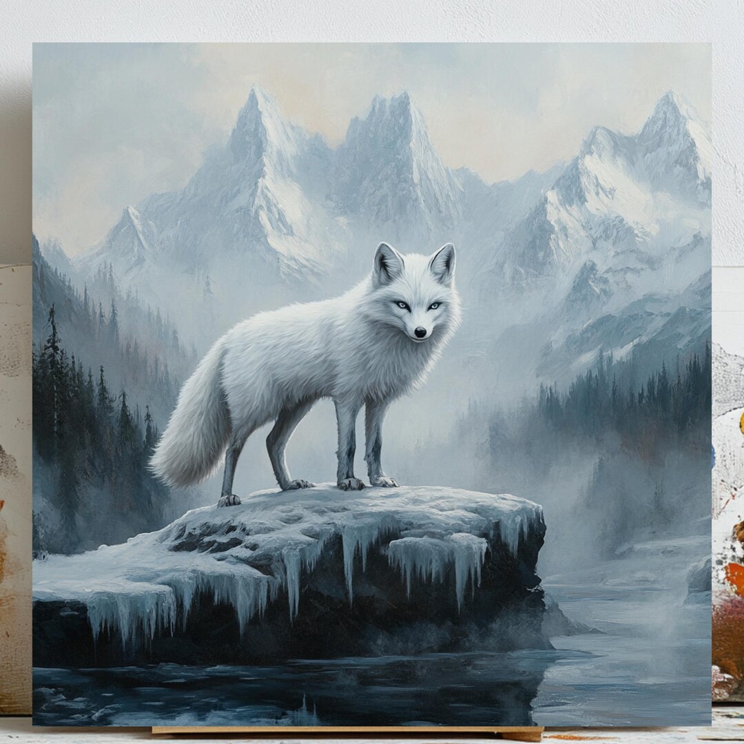 Arctic Fox Wall Art, Canvas or Poster, Wildlife Animal Decor, Winter ...