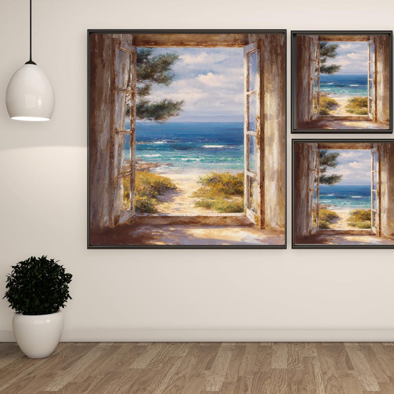 Open Window View, Canvas or Poster, Unique Wall Decor, Living Room ...