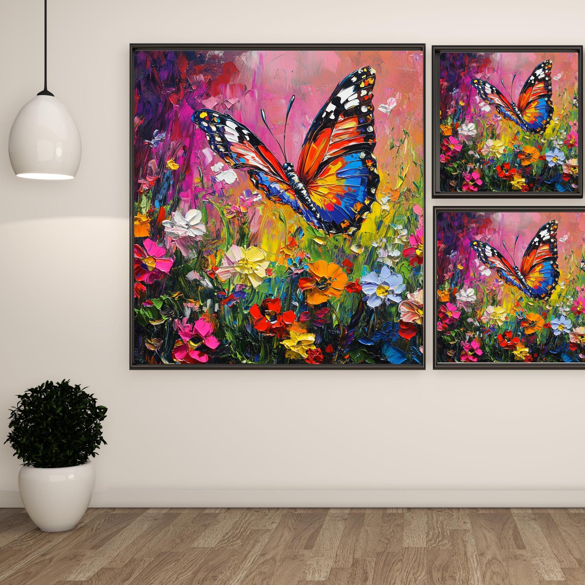 Butterfly Wall Art, Canvas or Poster, Butterfly Wall Decor, Butterfly ...